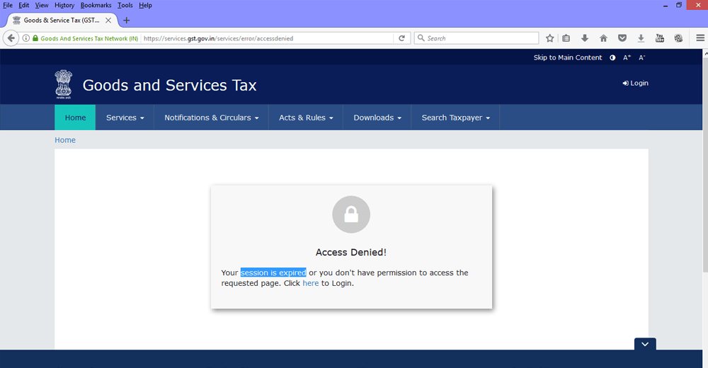 How To Resolve GST Portal Login Error Session Is Expired How To Resolve GST Portal Login Error Session Is Expired